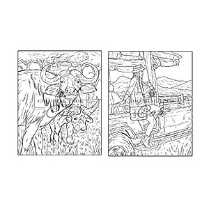 100 Wildlife Scenes: An Adult Coloring Book Featuring 100 Most Beautiful Wildlife Scenes with Animals, Birds and Flowers from Oceans, Jungles, Forests and Savannas