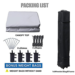 MASTERCANOPY Portable Pop Up Canopy Tent with Large Base(10x10,White)