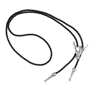AZORA Western Cowboy Bolo Tie Men Leather Necktie Rope Cord Pendant Necklace Braided Jewelry for Men