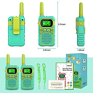 ITSHINY Kids Walkie Talkies with 22 Channels & 3 Mile Range for Outdoor Hiking Camping Children Toy Gifts for 3-12 Year Old Boys Girls -Green