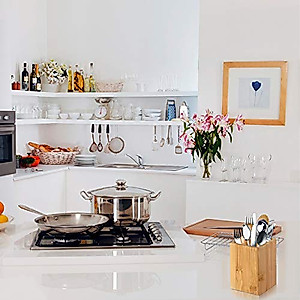 Pen Cup Holder,2 Pack Bamboo Wood Desk Pencil Holder Stand Multi Purpose Use Pencil Cup Pot Desk Accessories,Desktop Organizer Pencil Holder Ideal Gift for Office Home