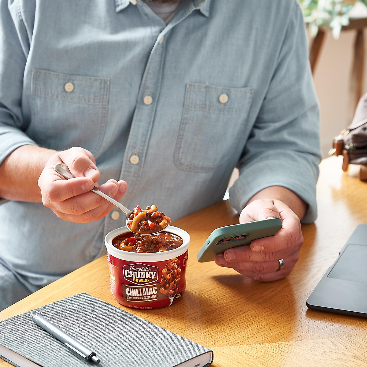 Campbell's Chunky Soup, Chili Mac Soup, 15.25 oz Microwavable Bowl (Case of 8)