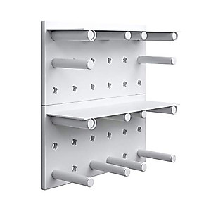 Morspace Peg Board Wall Display - Beautifully organise Your Home, Garage, Kitchen, Bedroom or Office Space with pegboard Wall décor and Organization (White)