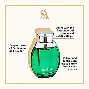 Swiss Arabian Raaqi - Luxury Products From Dubai - Long Lasting And Addictive Personal EDP Spray Fragrance - A Seductive, Signature Aroma - The Luxurious Scent Of Arabia - 3.4 Oz