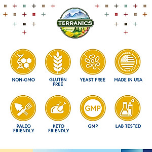 Terranics Probiotics 60 Billion CFU, 20 Strains, 60 Veg Capsules, Prebiotics & Probiotics, Shelf Stable Probiotic Supplement for Men & Women, Digestive & Immune Health, Non-GMO, NO Soy, Dairy & Gluten