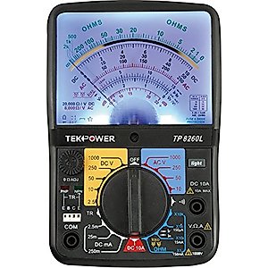 Tekpower TP8260L Analog Multimeter with Back Light, and Transistor Checking Dock