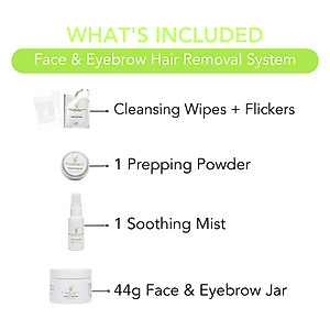 Sugar Me Smooth Face & Eyebrow Sugar Wax Kit – Gentle On Skin And Less Painful Hair Removal In A Simple System, No Strips, No Heat, Water Soluble All-Natural Solution For All Skin & Hair Types