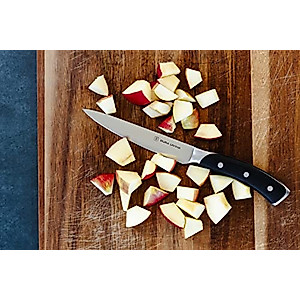 DURA LIVING 2-Piece Professional Kitchen Knife Set – Ultra Sharp, Precision Forged High Carbon German Stainless Steel, 5" Utility & 3.5" Paring Knives, Ergonomic Handle, Multipurpose, Black