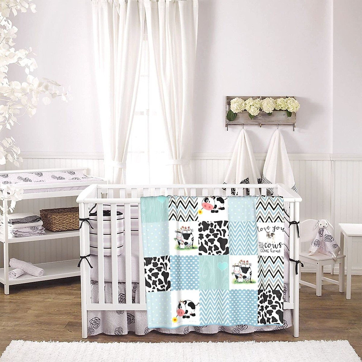 Baby Blanket for Boys Girls Milk Cow Baby Blanket Warm Soft Cozy Nursery Blankets All Season Air Conditioning Throw Blanket Stroller Crib Receiving Blanket 30x40 Inch