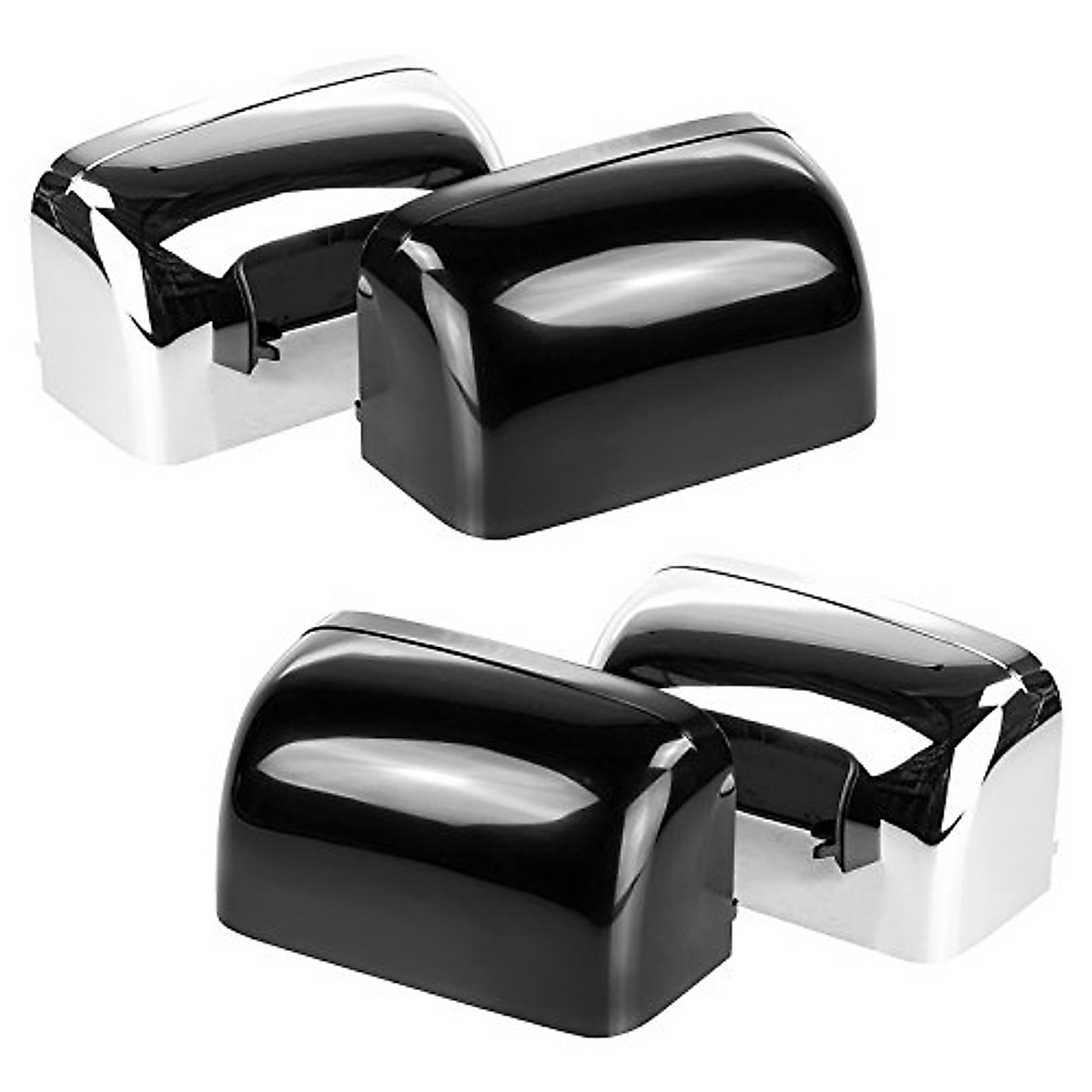 Trail Ridge Tow Mirror Manual Chrome Pair Set Compatible with 99-10 SD Pickup SUV