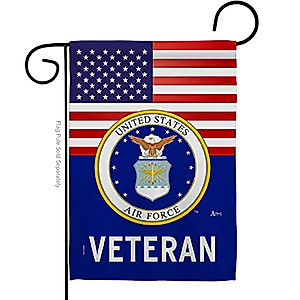 US Air Force Veteran Flag Home Decorations Official Armed Forces USAF American Flags For Outside House Banner Garden Remembrance Retire Military Memorabilia Memorial Wall Art Lawn Porch Room Poster Veteran Gifts Gifts Made In USA