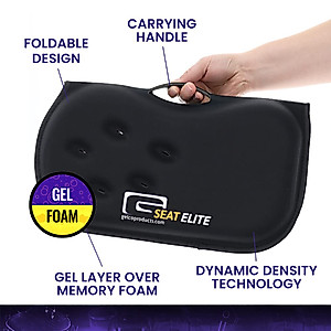 GSeat Classic Gel and Foam Seat Cushion (Gray) - Chair, Car, Office, Commute, Airplane, Wheelchair, Sciatica, Coccyx/Tailbone & Chronic Back Pain Relief - Ergonomic Comfort - Long Lasting