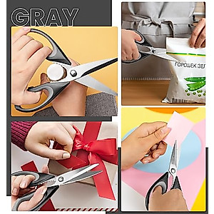 Astercook Heavy Duty Kitchen Shears with Serrated Blade, Ergonomic Handle - For Poultry, Herbs, Vegetables