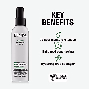 Kenra AllCurl Hydrating Leave-In |Leave-In Conditioner | Hydrates, Detangles, & Preps Curls | 72 Hour Moisture Retention | Wavy, Curly, Coily Hair | 6 oz