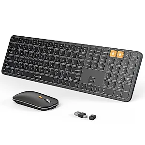 Backlit Wireless Keyboard and Mouse for Mac, ProtoArc KM100 Ultra Slim Backlit Wireless Keyboard, Rechargeable Silent Keyboard Mouse Combo for Mac OS, Windows 7/8/10, MacBook Air/Pro, Laptop (Black)