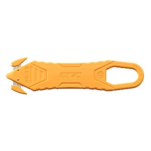 OLFA Disposable Concealed Blade Safety Knife, 10 Knives (SK-15/10) - Disposable Multi-Purpose Safety Box Cutter w/Concealed Blade, Tape Splitter, & Non-Slip Ergonomic Handle (10 Pack)