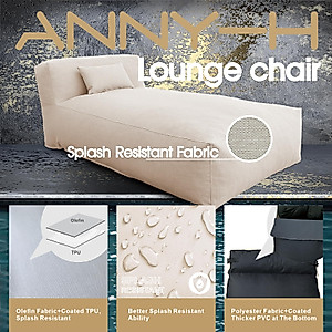 Dineli Modern ANNY-H Lounge Chair Outdoor Furniture Sectional Conversation Set. Creating a Unique Patio Garden Modular Contemporary Sofa (Light Beige)