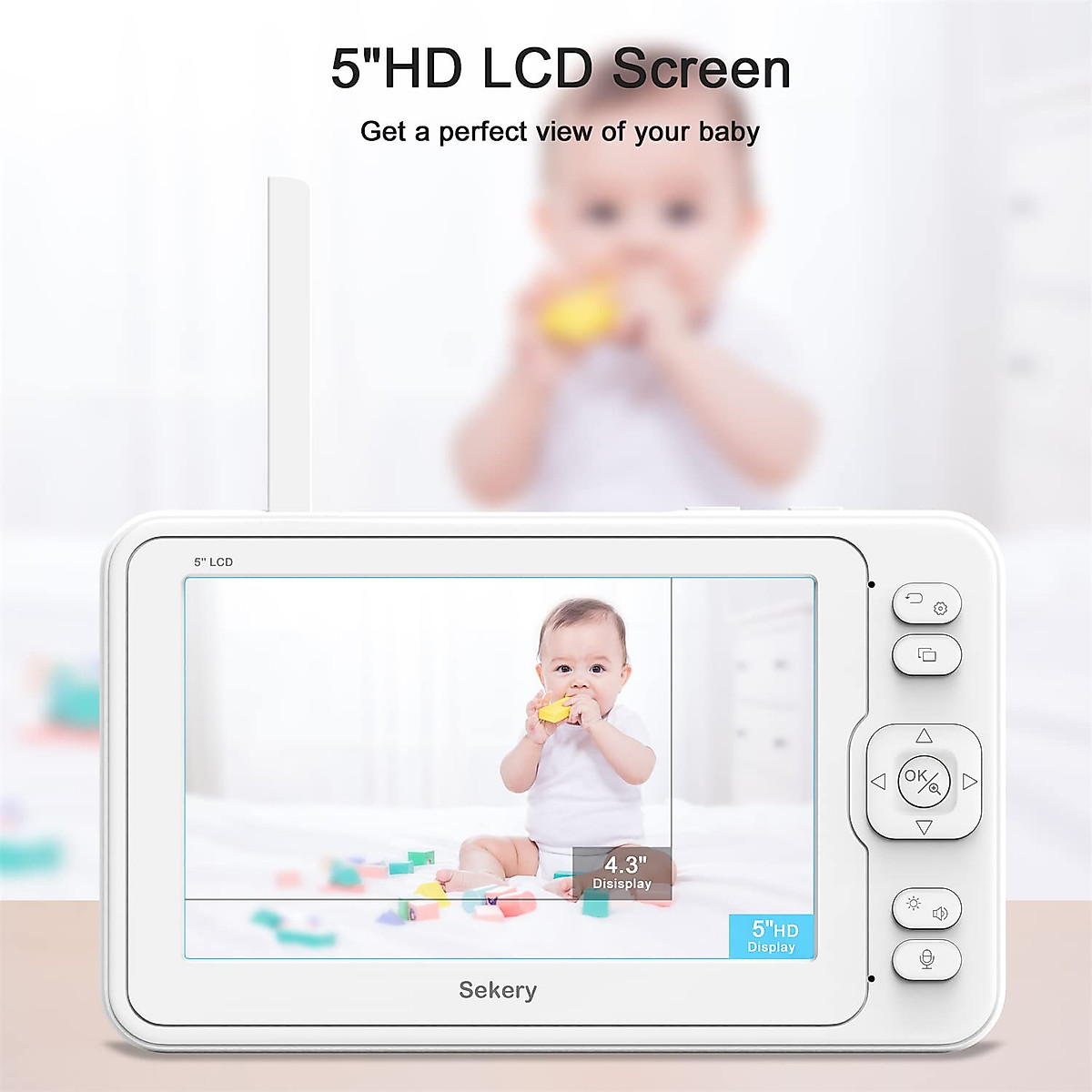 Sekery 5" 1080p Video Baby Monitor,Baby Registry Search