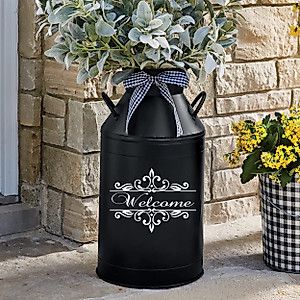 Welcome monogram decal | Milk can decal | Front porch decor | Front door decal | Farmhouse Style vinyl sticker | (Milk Can NOT Included)