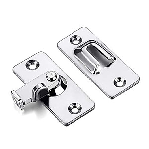 WANLIAN Door Hasp Latch 90 Degree, Stainless Steel Safety Angle Locking Latch for Push/Sliding/Barn Door, Satin Nickel
