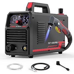 YESWELDER Plasma Cutter 65Amp Non-High Frequency Non-Touch Pilot Arc, Digital Display DC Inverter 110/220V Dual Voltage Blowback Plasma Cutting Machine CUT-65DS PRO