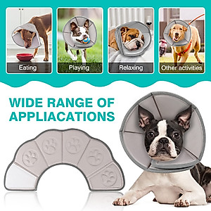 Soft Dog Cone Pet Cone Dog Recovery Collar Cone for Dogs After Surgery,Adjustable Dog Cone Collar for Large Medium Small Dogs Elizabethan Collar (L)