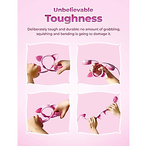 iClever HS01 Kids Headphones with Mic, Food Grade Safe Volume Limited 85/94dB, Cat Ear Headphones for Kids Girls Boys, Wired Children Headphones for Online Learning/School/Travel/Tablet (Pink)