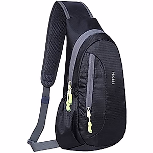 Peicees Sling Bag For Men Women Chest Bag Small Shoulder Bag Crossbody Backpack For Hiking Travel