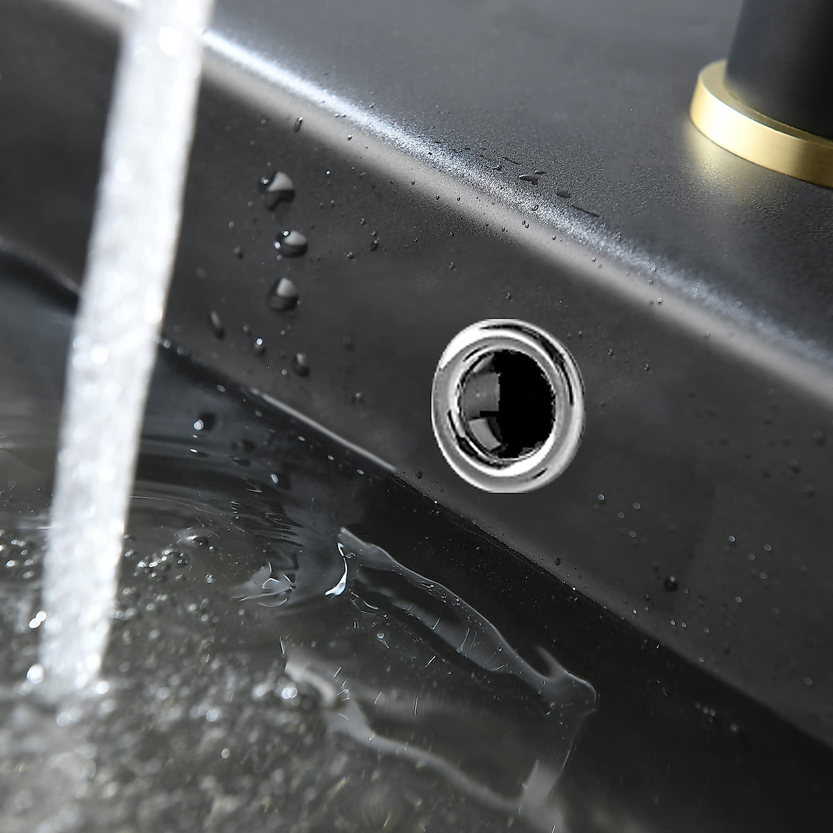 IKEBANA Wall Mount Sink Black,Modern Vessel Bathroom Sink 21"X 17",Modern Floating or Countertop Ceramic Washing Bathroom Sink,Black Rectangle Wall Mounted Lavatory Sink