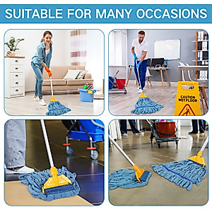 Lallisa 10 Pcs Commercial Mop Head Replacement Tube Microfiber Mop Heads for Floor Cleaning Industrial Mop Heads Looped End Wet Mop Head Refill for Home Commercial Industrial Use (Blue,18 oz)