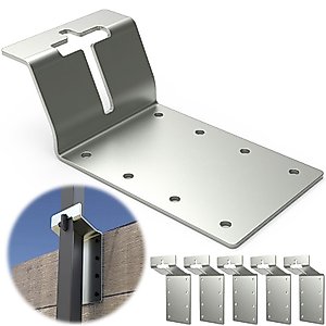 ForoGore 6 Pack T-Post Bracket 3" (Vertical) T Post Mounting Bracket, Mounting T Post Bracket for Signs, Plywood Install