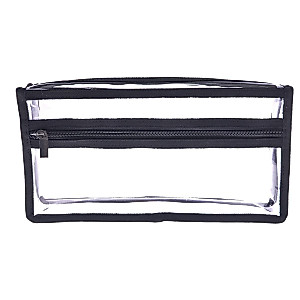 Jula Vance Clear PVC Makeup Bag Transparent Actor Bag Large Cosmetic Organizer Bag Makeup Kits Pouch Travel Make Up Accessories Storage Bag Clear Pencil Pouch Case Bag