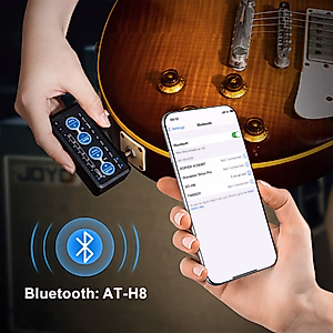 AITONE Multi Effects Guitar Headphone Amp with Tuner Classic Preamp IR Cabinets Presets Rechargeable Mini Pocket Bluetooth Practice Guitar Amplifier with USB Recording (H8)
