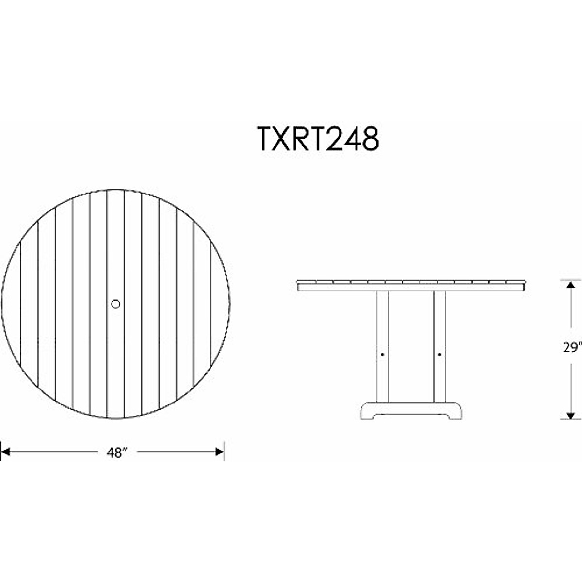 Trex Outdoor Furniture TXRT248VL Monterey Bay Round Dining Table, 48-Inch, Vintage Lantern