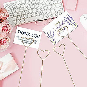 KIMOBER 30PCS Metal Floral Place Card Holder,13.4 Inch Golden Heart Flower Picks Photo Memo Clips Gift Card Holder for Flower Arrangements,Wedding and Birthday Party
