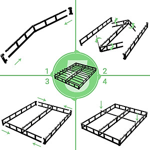 FMDMR 4 Inch Queen Box Spring for Queen Bed, Low Profile Box Spring Queen Only, Heavy Duty Mattress Foundation Metal Bed Base with Fabric Cover, Easy Assembly, Non-Slip, Noise Free