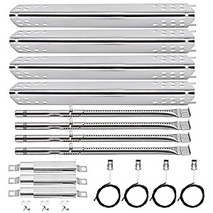 Aibabcue Grill Replacement Parts for Charbroil 4 Burner 463344116, 466344116 Grill Model, Stainless Heat Plate Shield Tent, Pipe Burner Tube, Carryover Tube, Igniter for Charbroil Advantage 463344116