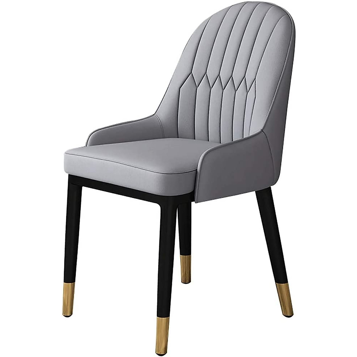 SHAWLA Chairs Modern Dining Kitchen Room Chairs PU Leather High Back Soft Seat Metal Legs,Side Chairs for Living Room Dining Chairs (Color:Grey)