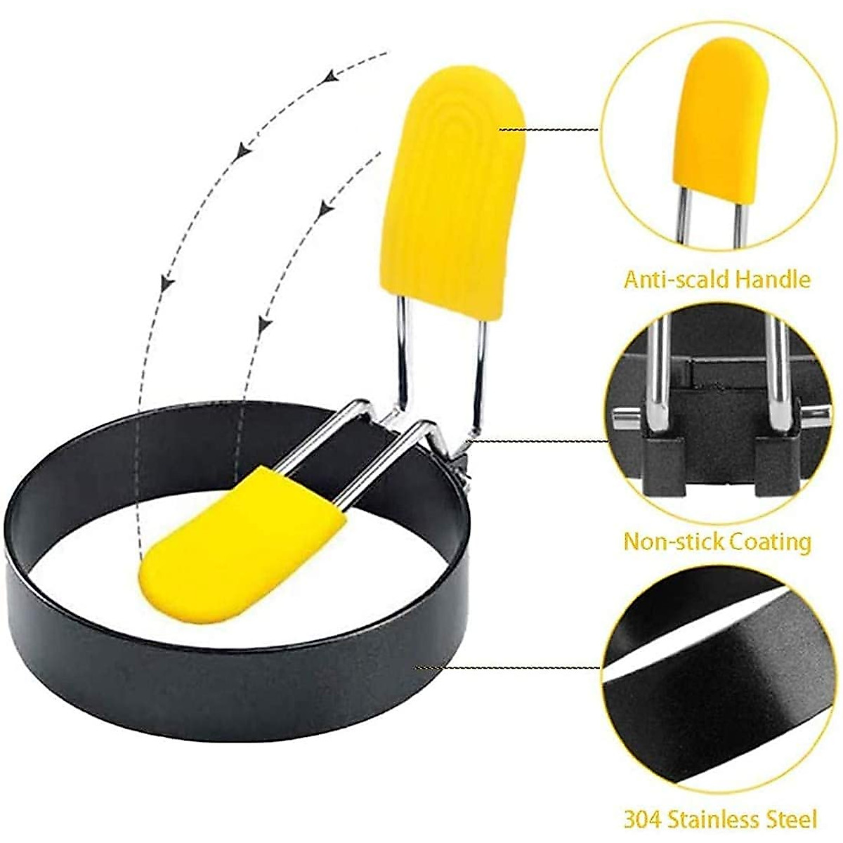 Qixin QIXIAN 2 Pack Fried Egg Mold,Reusable kitchen cooking toolsNon Stick Egg Moulds,Pancake Mould Cooking Rings for Frying Pan.