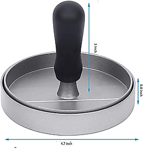 Yierouzi Non-Stick Burger Press with 100Pcs Patty Papers, Hamburger Patty Maker Mold, Hamburger Press Patty, Burger Mold Rings Easy Release Round for Meat, Beef, Veggie Burger, BBQ (Aluminum)