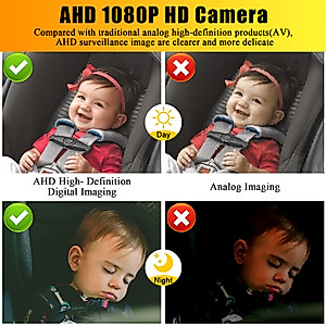 Baby Car Mirror,AHD 1080P Baby Car Camera with 5'' Monitor System for Car Back Seat Full View Infant,Powerful IR Night Vision Aimed at Baby-Easily to Observe Baby's Behavior Movement-LK13