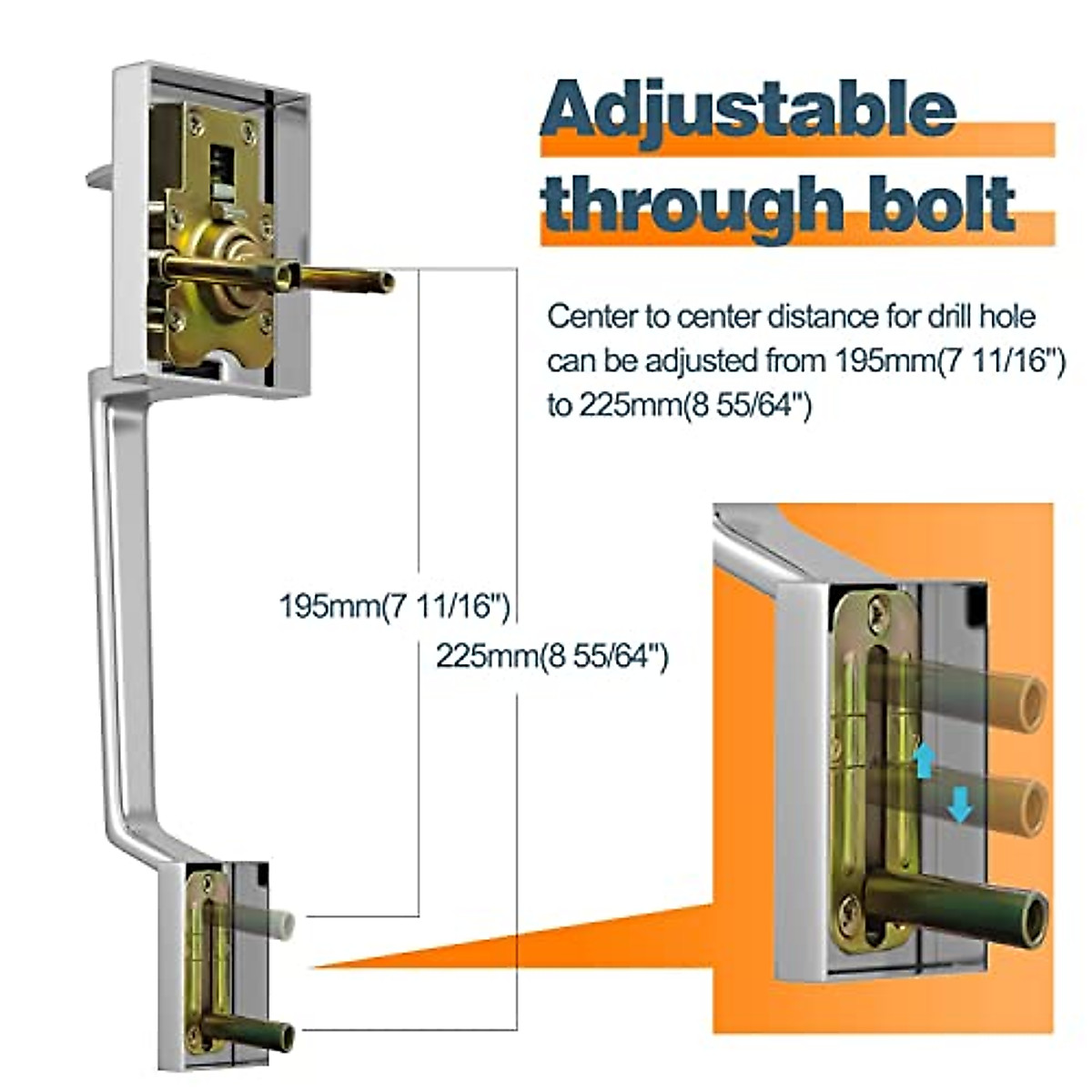 YYTDZSW Front Door Handle No Lock, Front Entry Door Handleset, Exterior Door Handle with Reversible Lever, Fit Left & Right Handed Doors, Satin Nickel