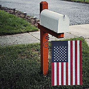 SYII American Garden Flag 12x18 Inch Made in USA, Embroidered Stars US Yard Flags for Lawn Patio 4th of July Patriotic Decor