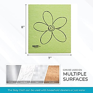 Skoy Cloth Eco-Friendly and Reusable Swedish Dishcloth, for Kitchen and Household Use, Environmentally Friendly, Plastic-Free, Apple Green, 8-Pack