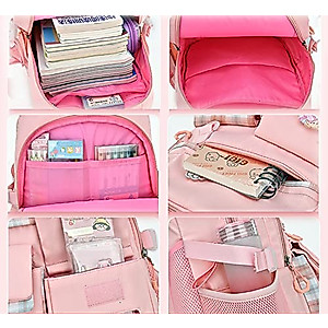 MJUN Kid Girls Backpack Waterproof Cartoon Comic 3D Bookbag Children Student School Backpack (pink)