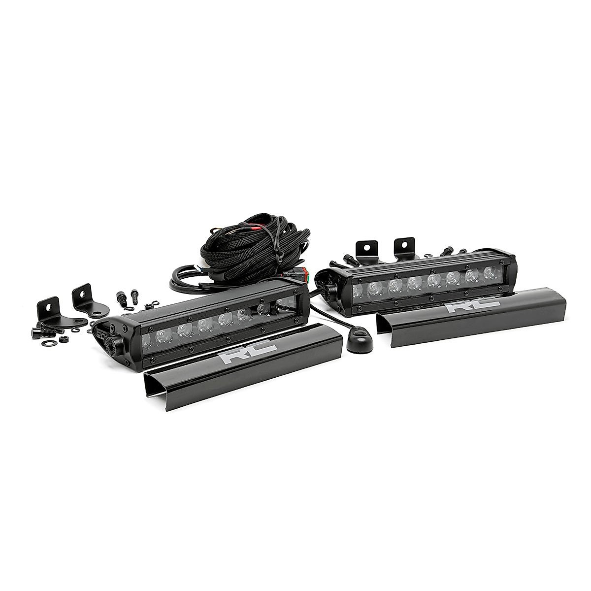 Rough Country 8" Black Series Single Row CREE LED Light Bar | Pair - 70728BL