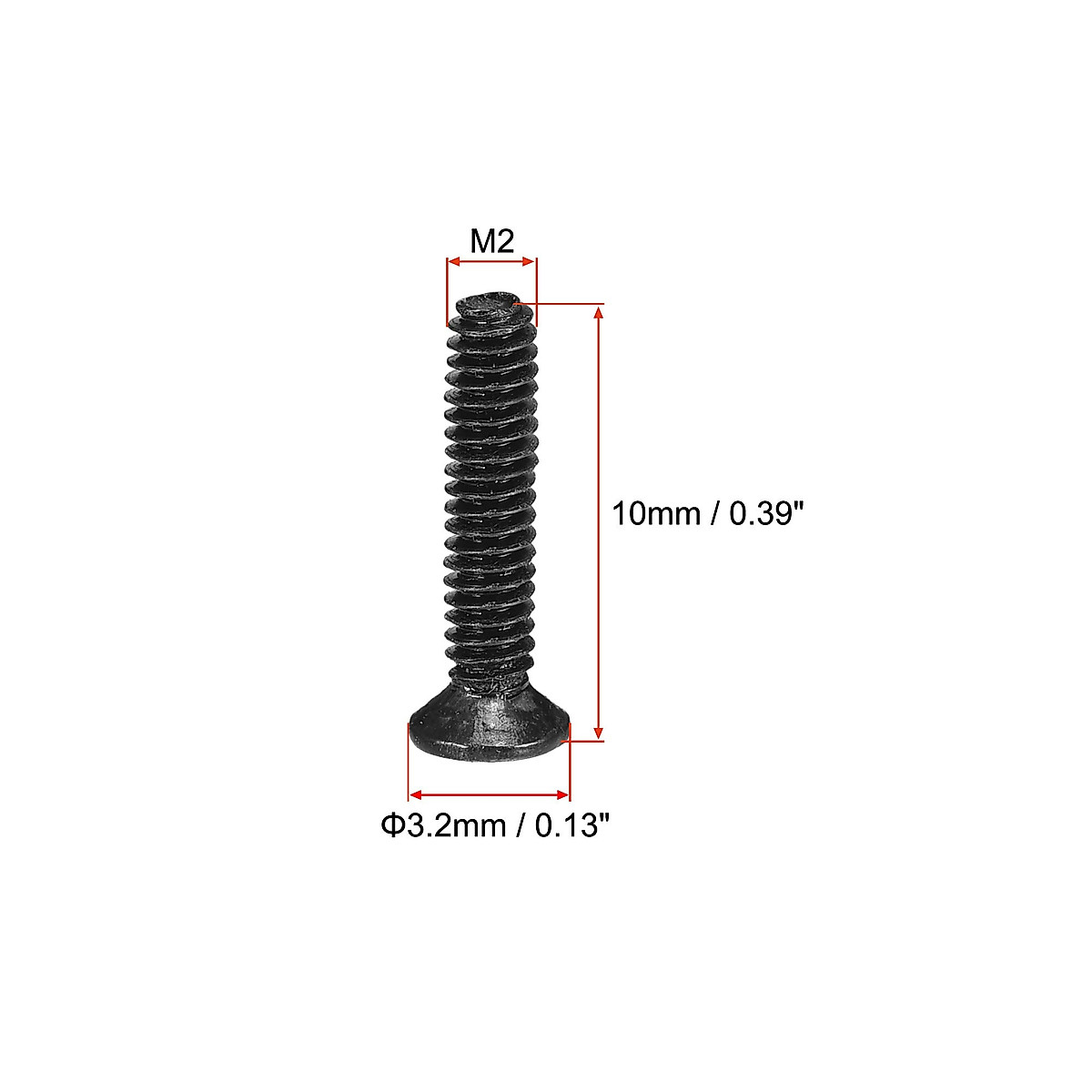 uxcell M2 x 10mm Phillips Screws Fastener Black for Laptop PC TV Fan Switch 350pcs