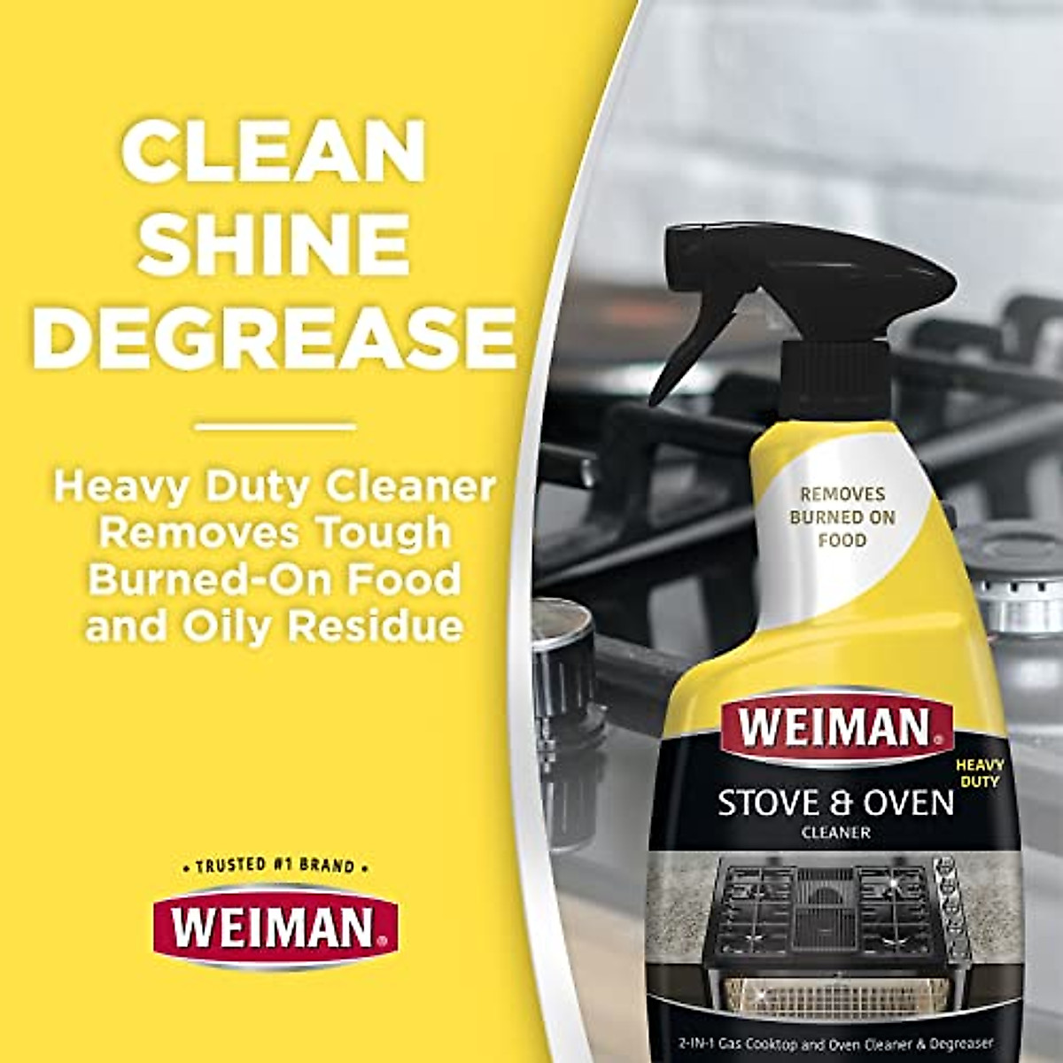 Weiman Heavy Duty Stove and Oven Cleaner and Degreaser for Glass, Ceramic Cooktops, BBQ grill grates - 2 Pack, 24 Oz