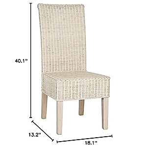 Safavieh Home Collection Arjun Grey Wicker 18-inch Dining Chair