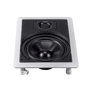 Monoprice 2-Way Polypropylene In-Wall Speakers - 6.5 Inch (Pair) With Paintable Grille - Aria Series,White